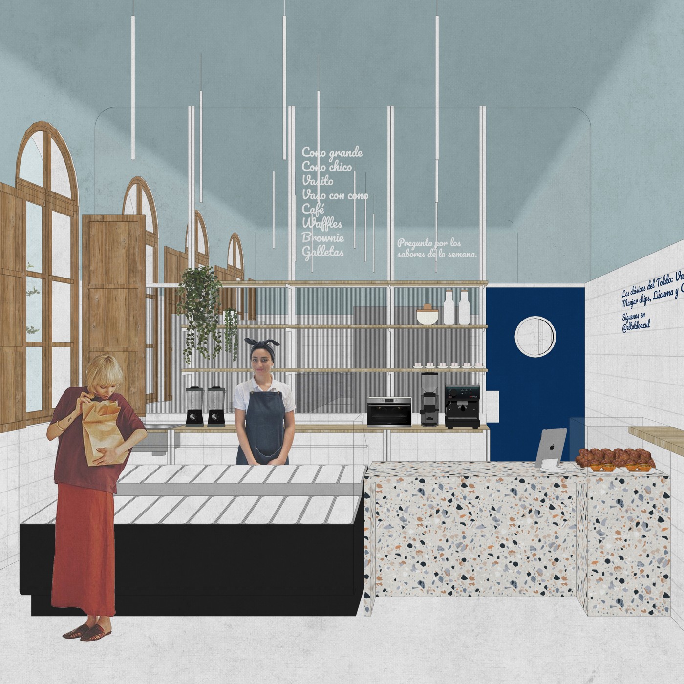 Oficina Bravo, Heladería El Toldo Azul — José Manuel Infante